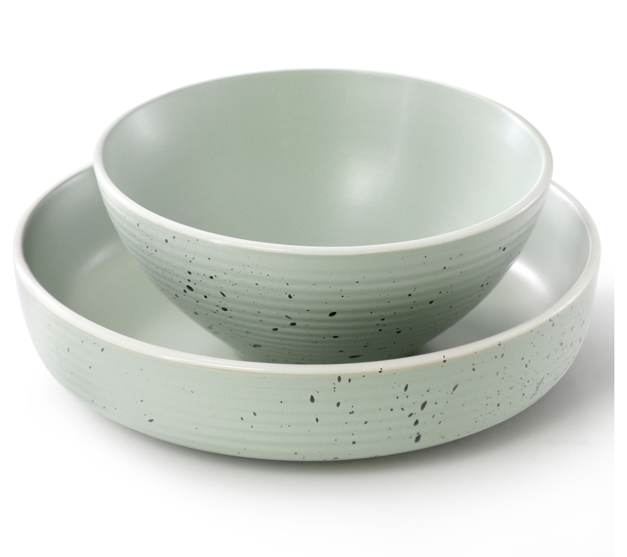 Elama Emilia 16 Pc Double Bowl Dinnerware Set - QVC.com
