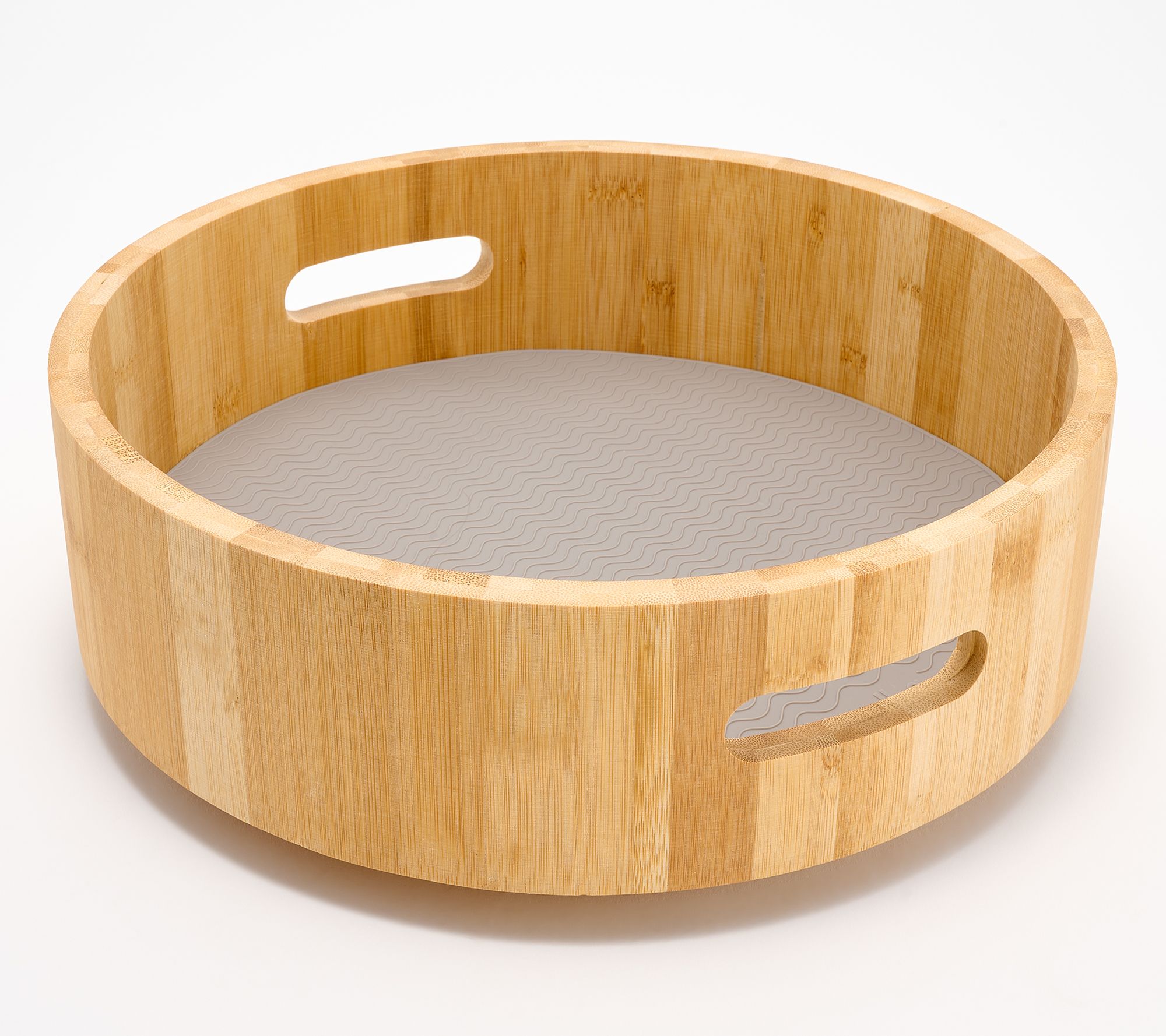 "As Is" Cella 12" Round Wood Turntable with Silicone Liner - QVC.com