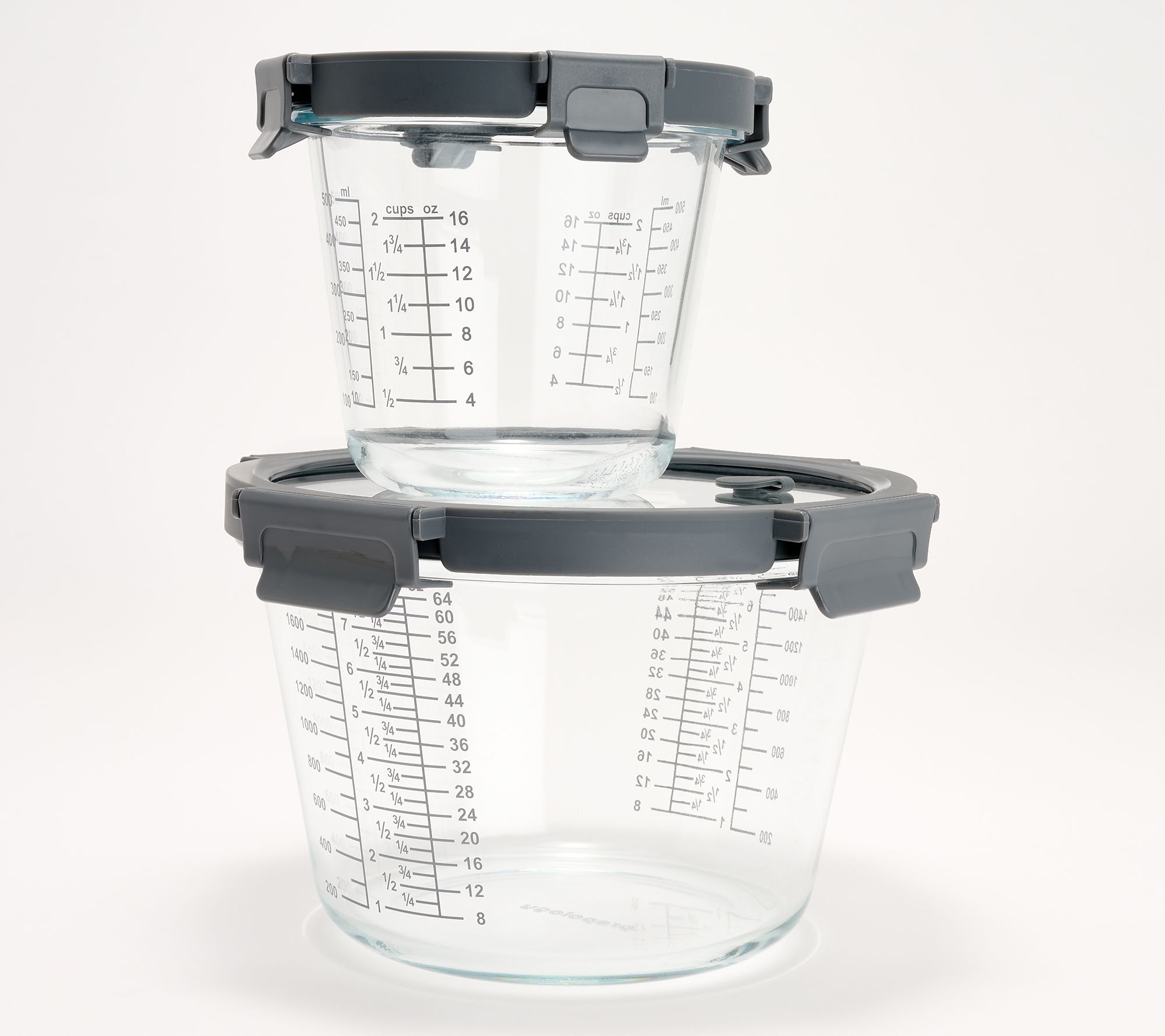 "As Is" Prepology Set of 2 Glass Measuring Bowls with Lids - QVC.com