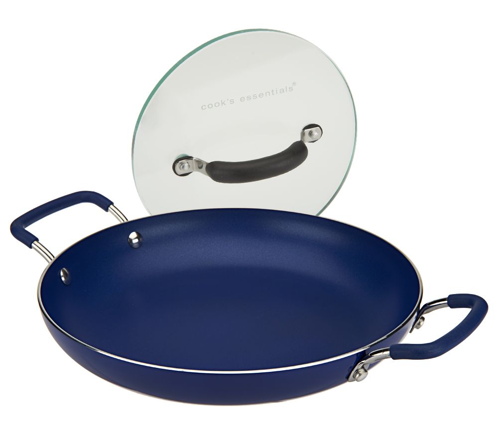 CooksEssentials 12" Everyday Pan and Press w/ Color Smart Nonstick ...