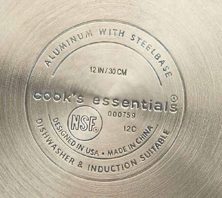 CooksEssentials 12" Everyday Pan and Press w/ Color Smart Nonstick ...