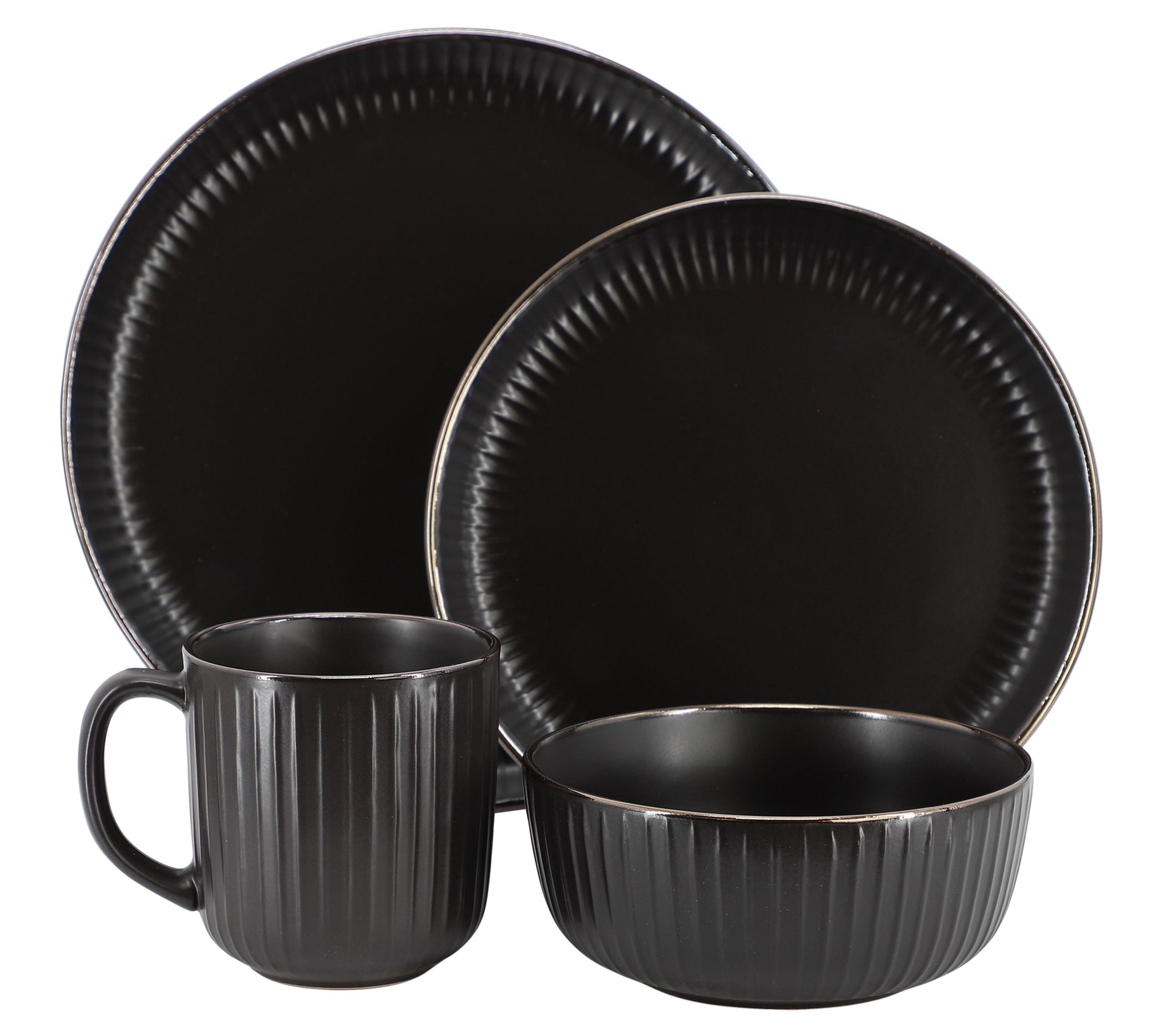 Elama Leo 16 Piece Stoneware Dinnerware Set - QVC.com