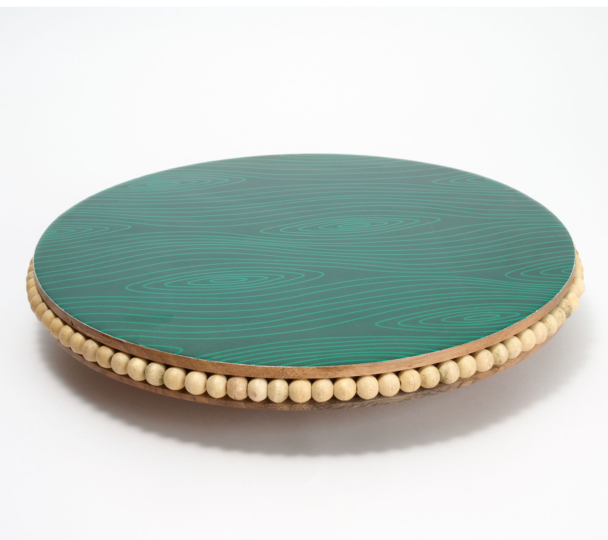 Temp-tations Woodland Beaded Acacia Lazy Susan w/ Decal Print - QVC.com