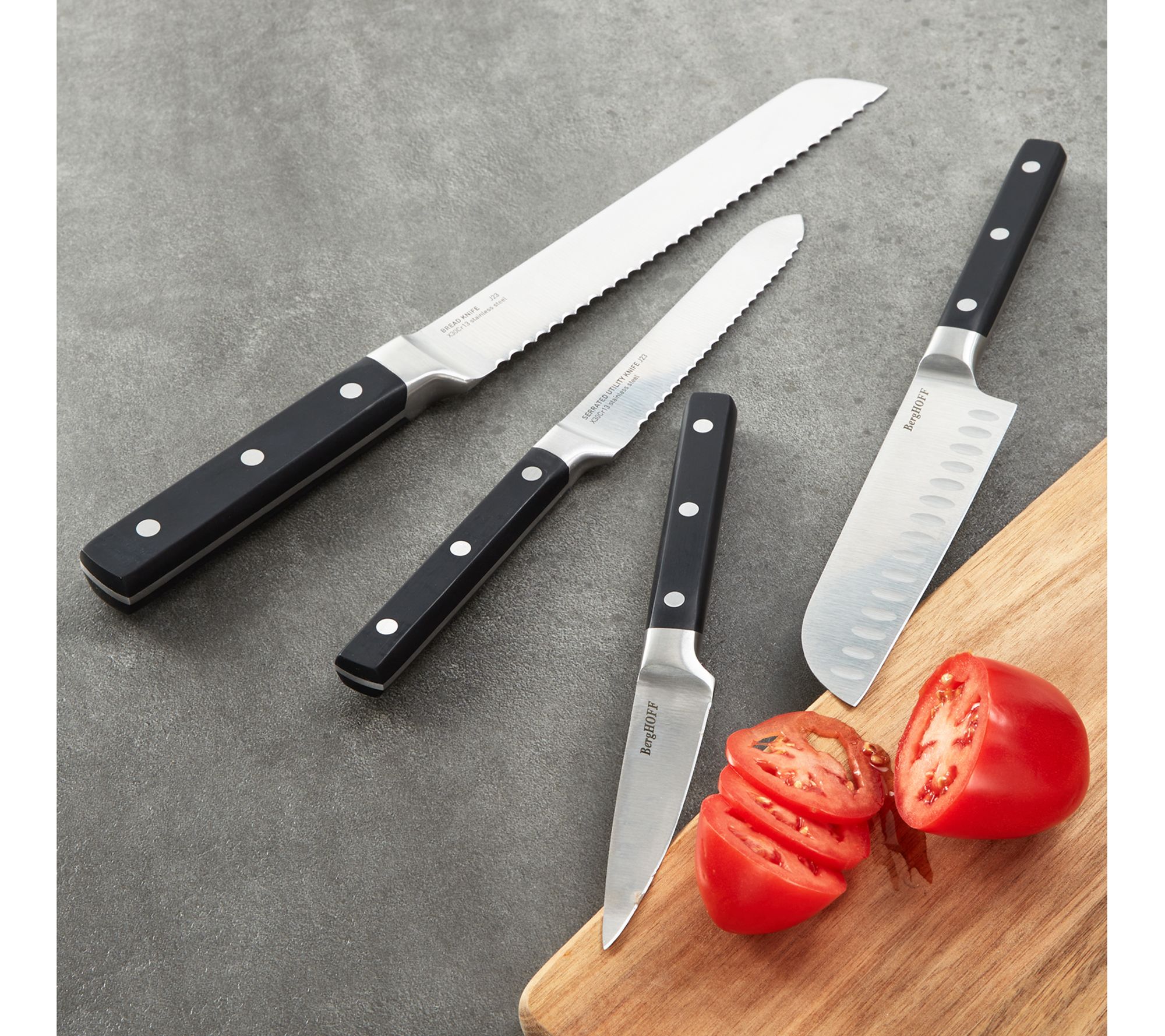 BergHOFF DiNA Gene 4pc Stainless Steel Knife Set - QVC.com