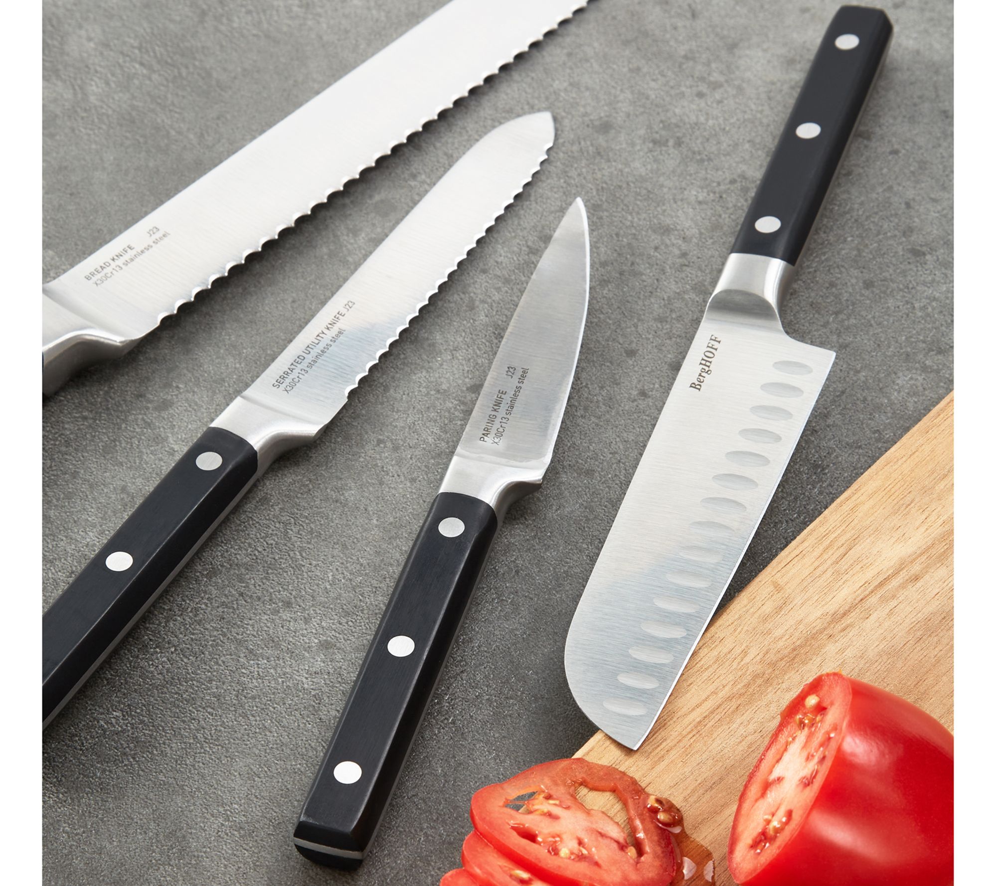 BergHOFF DiNA Gene 4pc Stainless Steel Knife Set - QVC.com