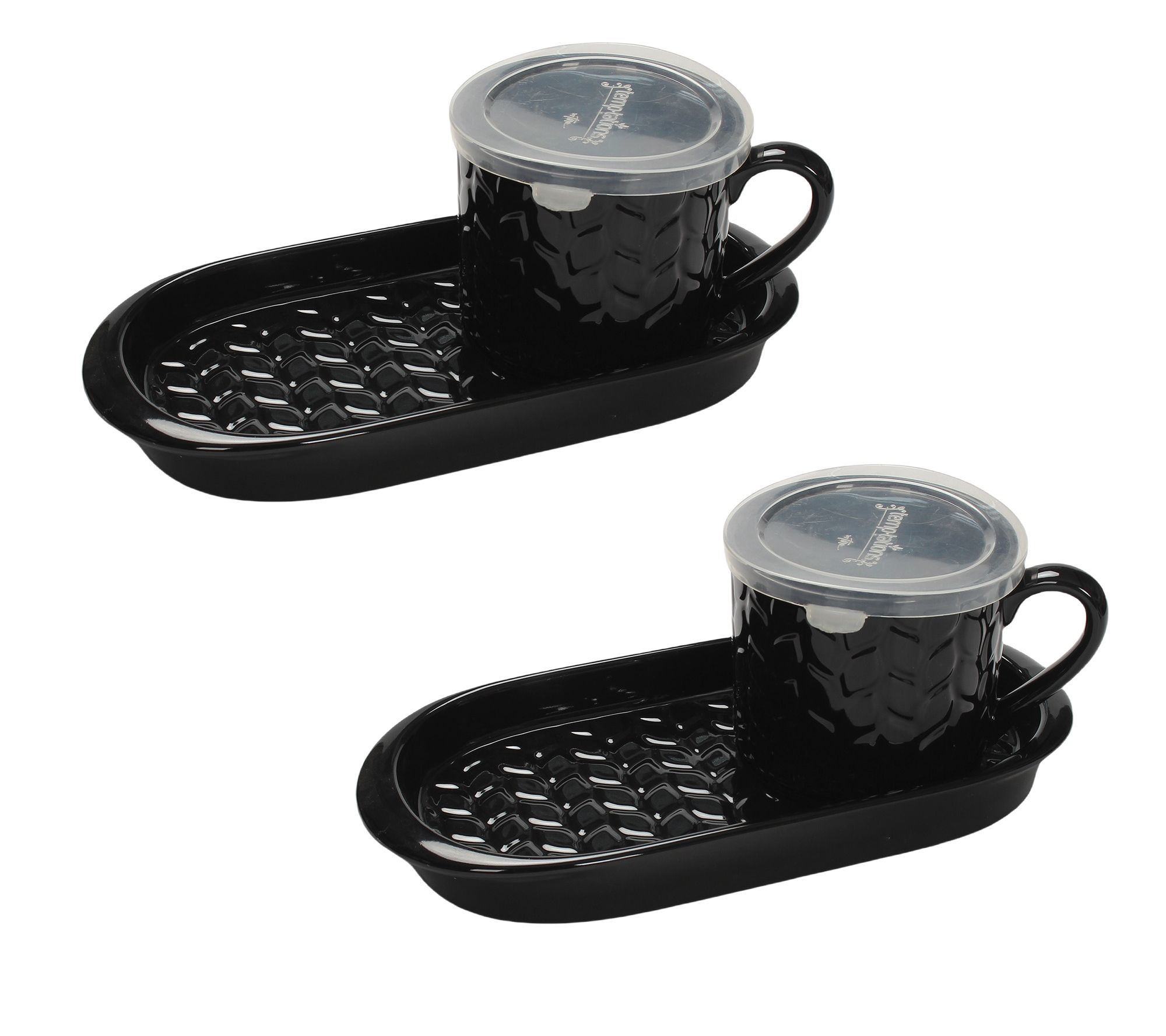 "As Is" Temp-tations Carved Willow Set of (2) Soup & Sandwich Set - QVC.com