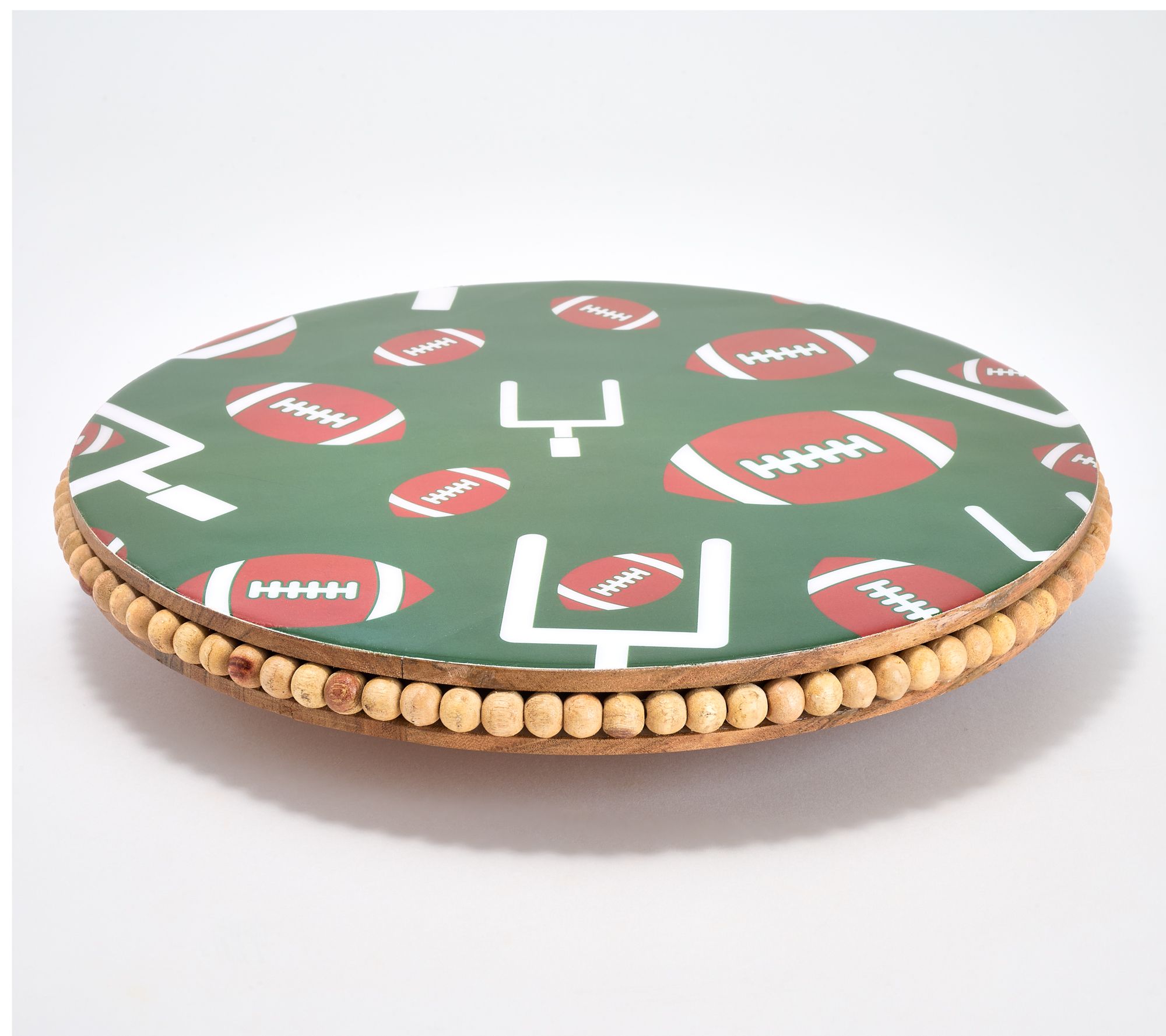 Temp-tations Seasonal Beaded Acacia Lazy Susan w/ Decal Print - QVC.com
