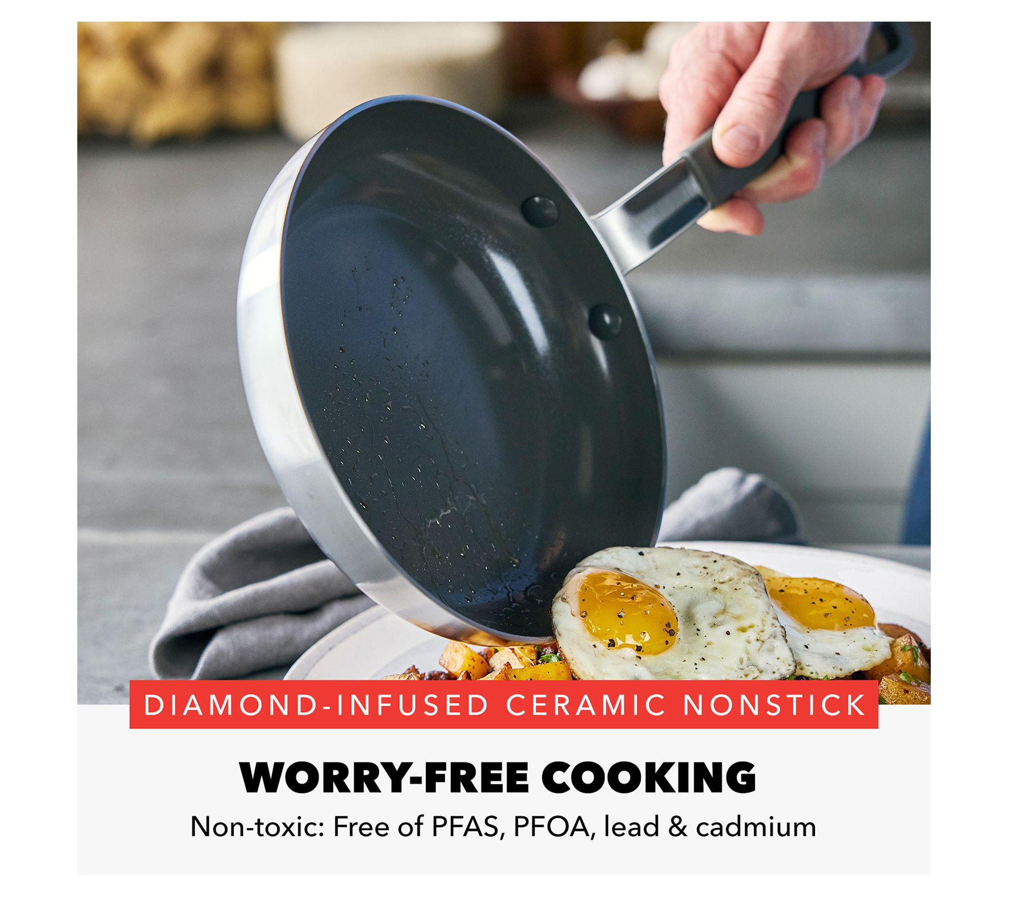 Bobby Flay by GreenPan Nonstick SS 8" and 10" Frypan Set - QVC.com