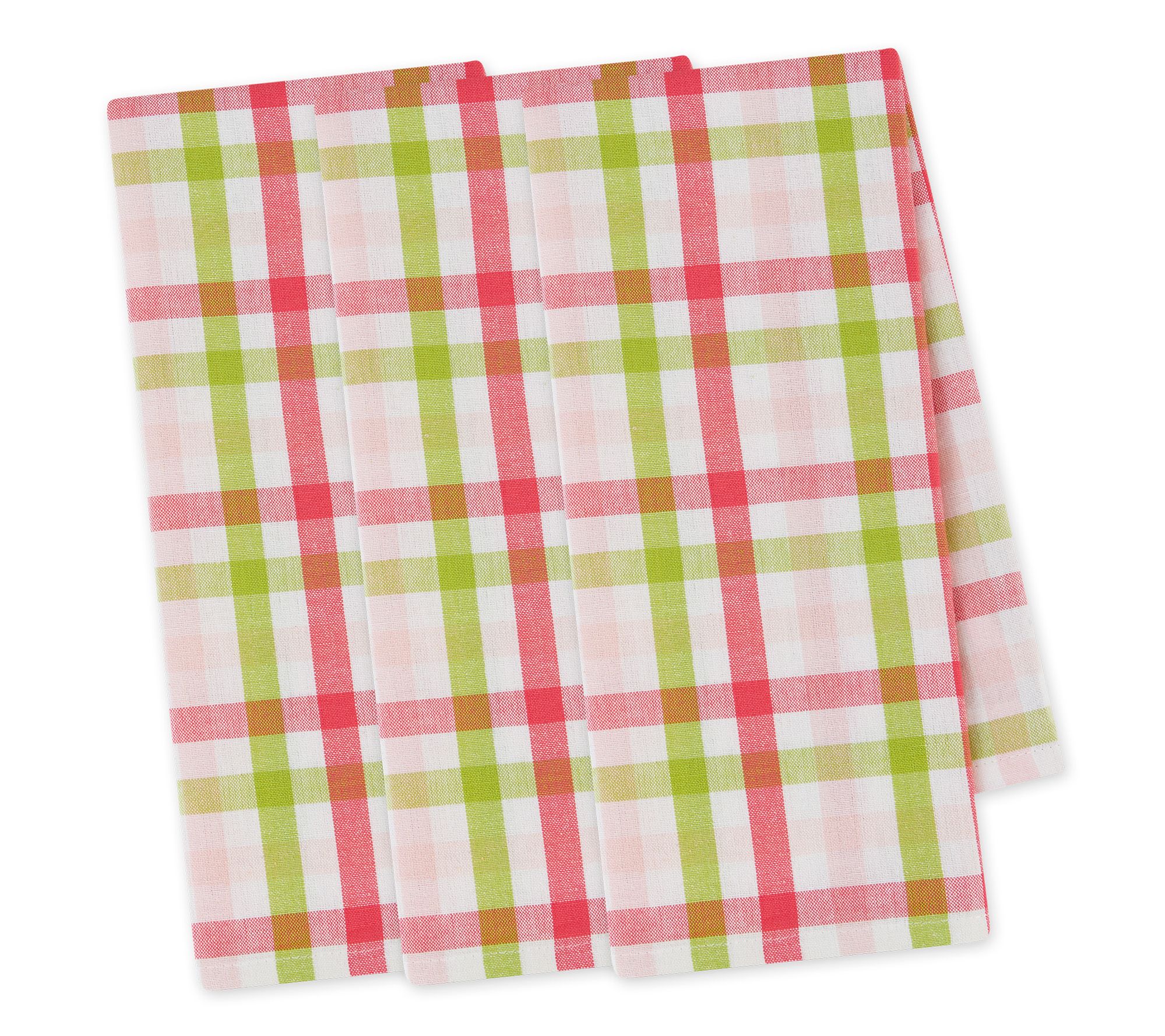 Design Imports Set of 3 Spring Check Kitchen Towels - QVC.com