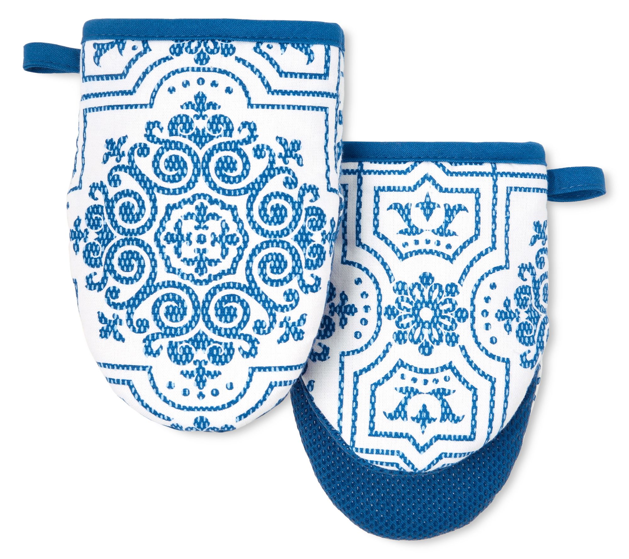 MARTHA STEWART Strie Medallion Mini Oven Mitt 2-Pack Set - QVC.com