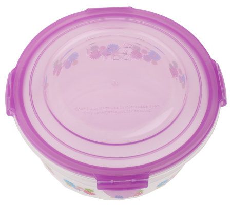 Lock & Lock 3-piece Daisy Bowl Storage Set with Color Lids - QVC.com