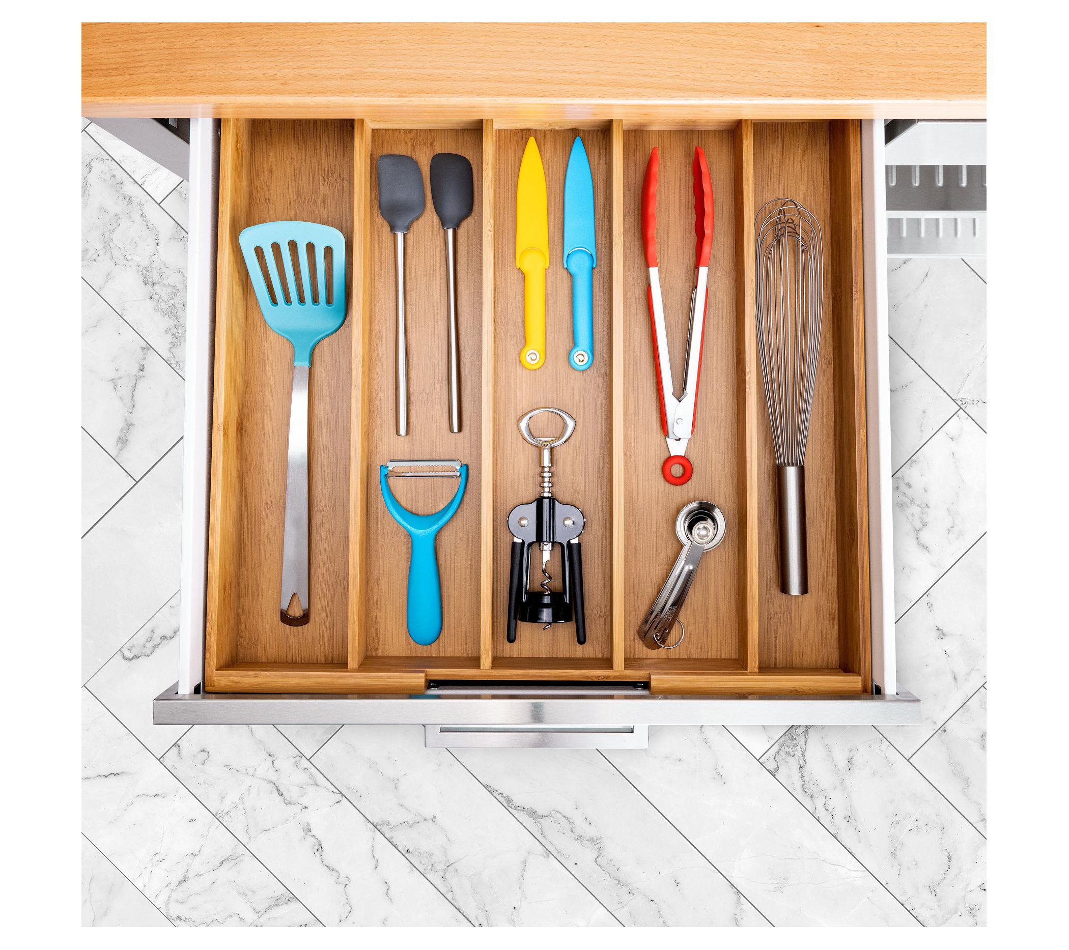 Seville Classic 5-Section Bamboo ExpandableOrganizer Tray - QVC.com