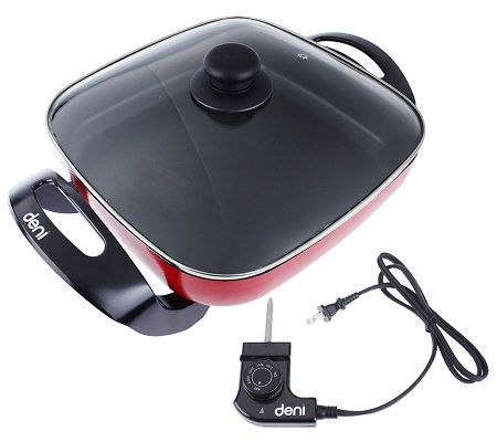 Deni Non-Stick 12 x 12" ElectricSkillet w/ Glass Lid - QVC.com