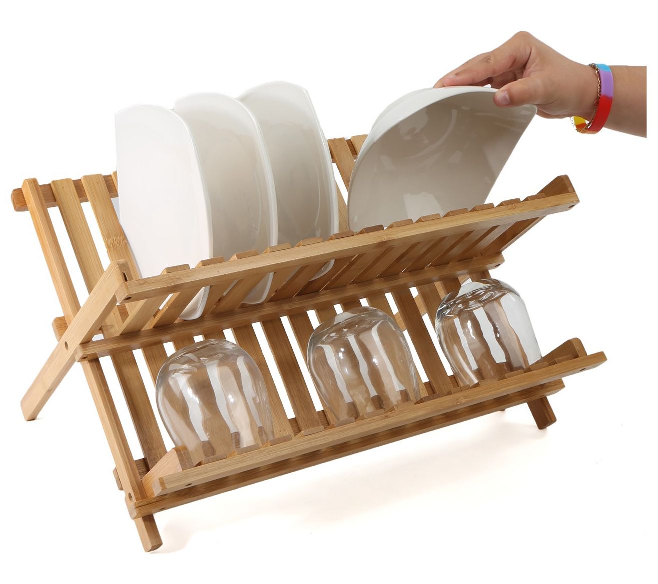 Mind Reader Wooden Collapsible Dish Rack - QVC.com