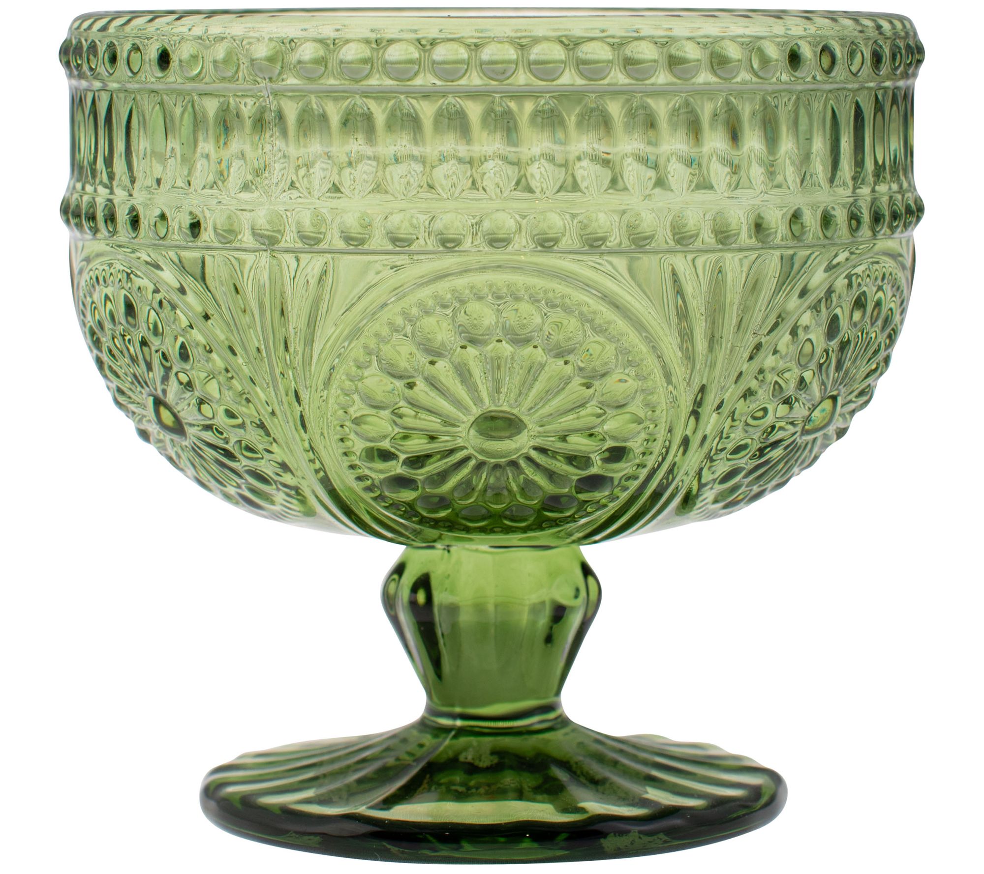 Karma Medallion Stemmed Glass Bowl - QVC.com