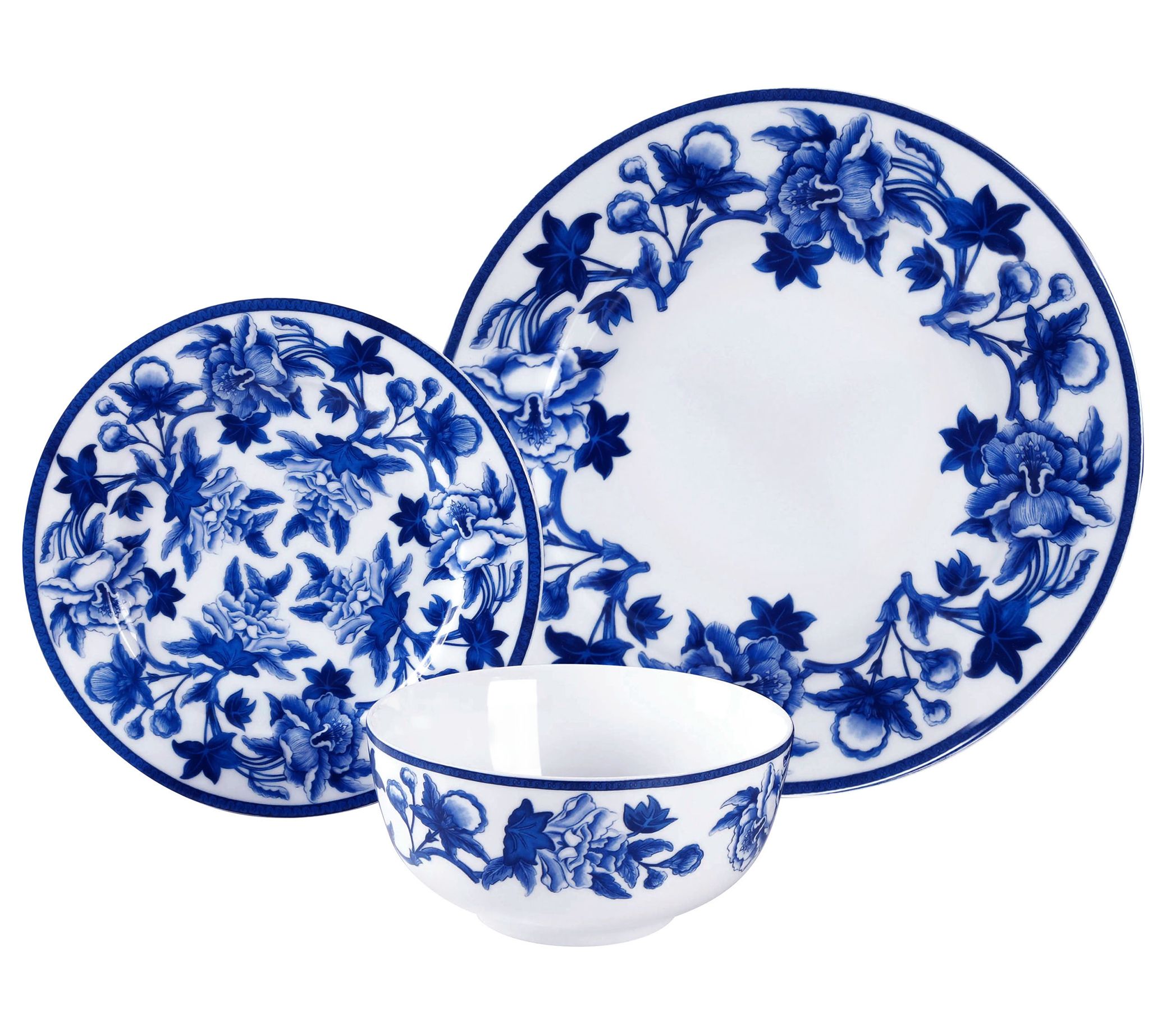 Martha Stewart Blue Vintage 12Pc Ceramic Dinnerware Set - QVC.com