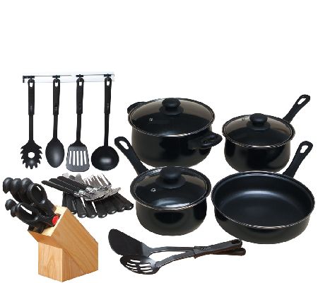 Gibson Home Total Kitchen 32-Piece Nonstick Cookware Set - QVC.com