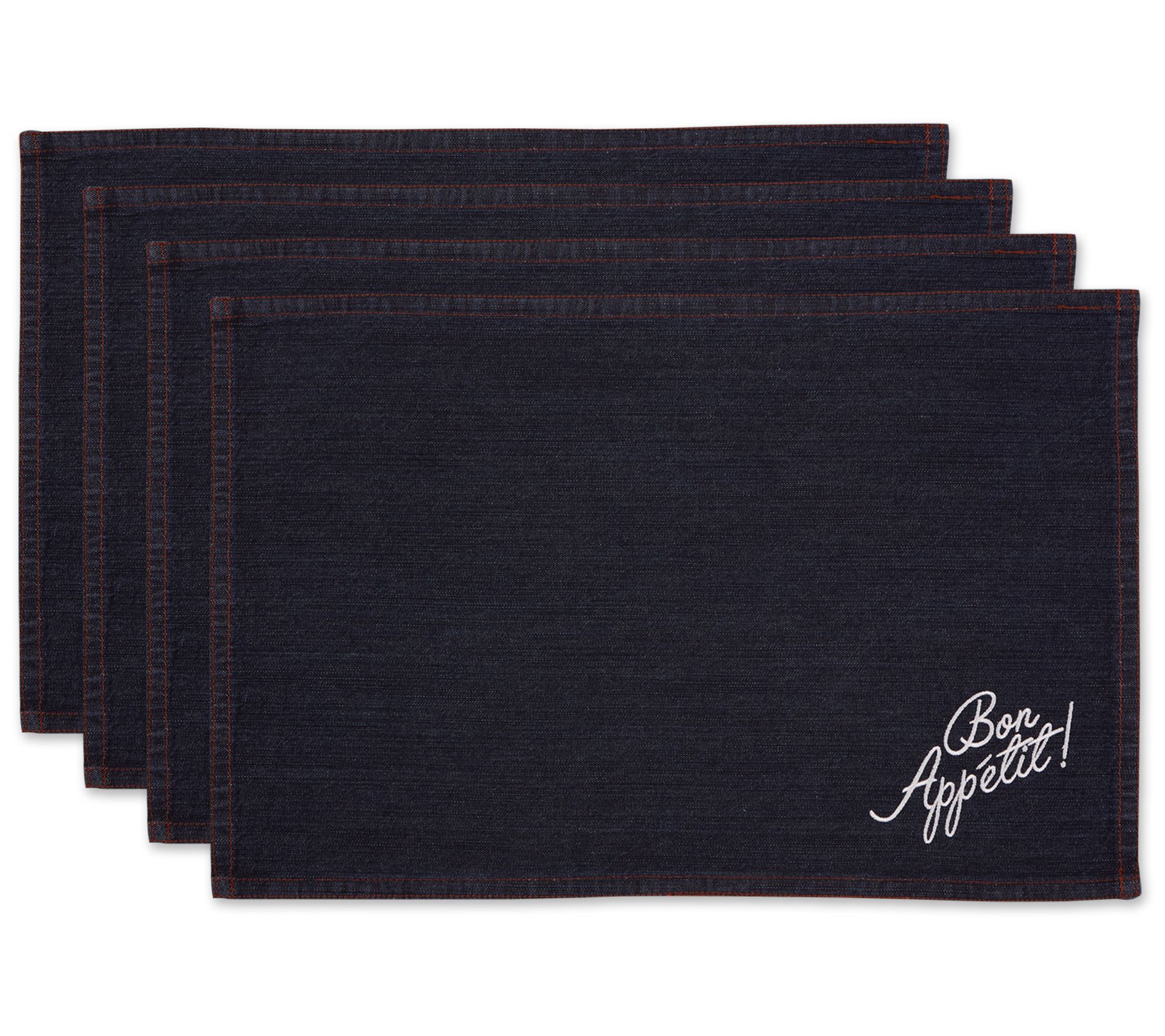 Design Imports Set of 4 Bon Appetit Denim Place mats - QVC.com