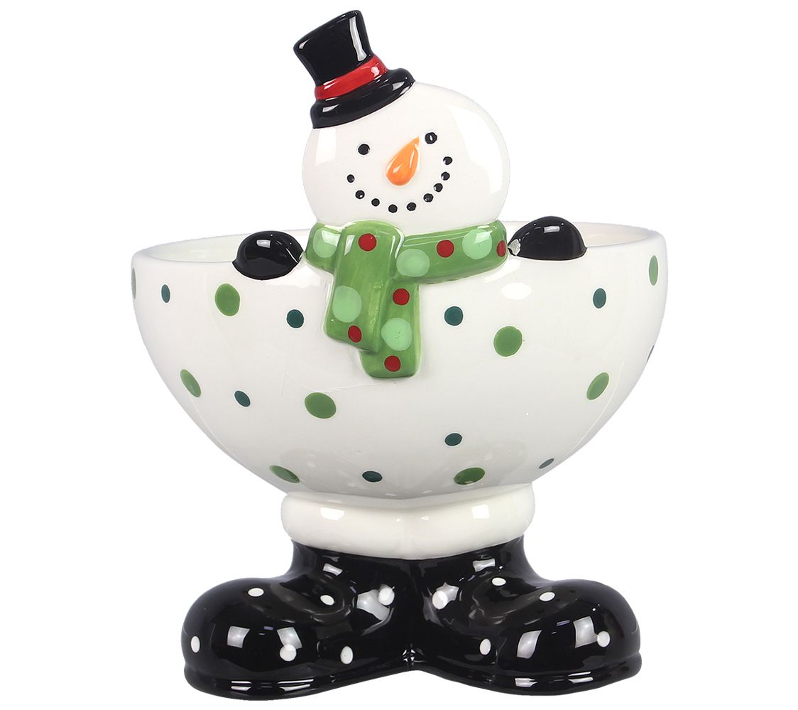 Young's Ceramic Winter Whimsy Snowman Bowl - QVC.com