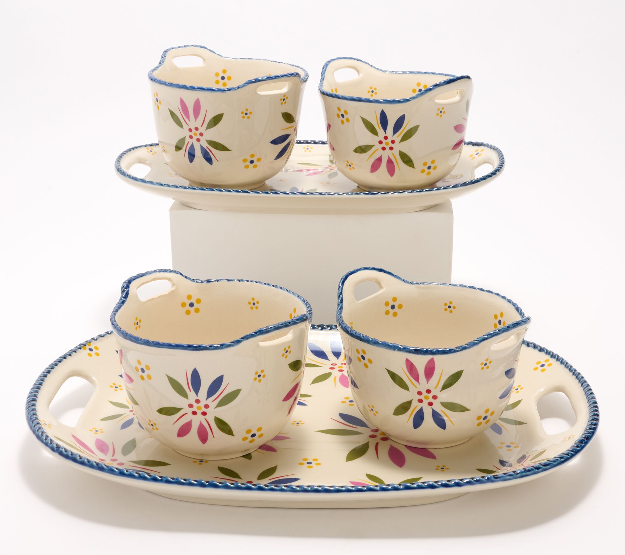 Temp-tations Old World 6-pc Everyday Serving Tray and Bowl Set - QVC.com