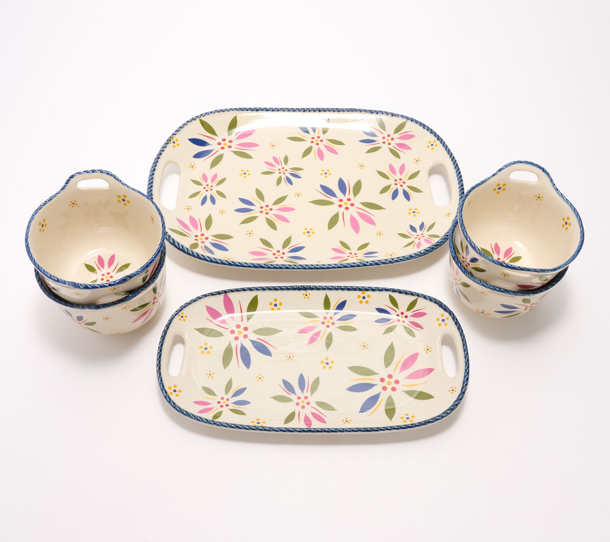 Temp-tations Old World 6-pc Everyday Serving Tray and Bowl Set - QVC.com