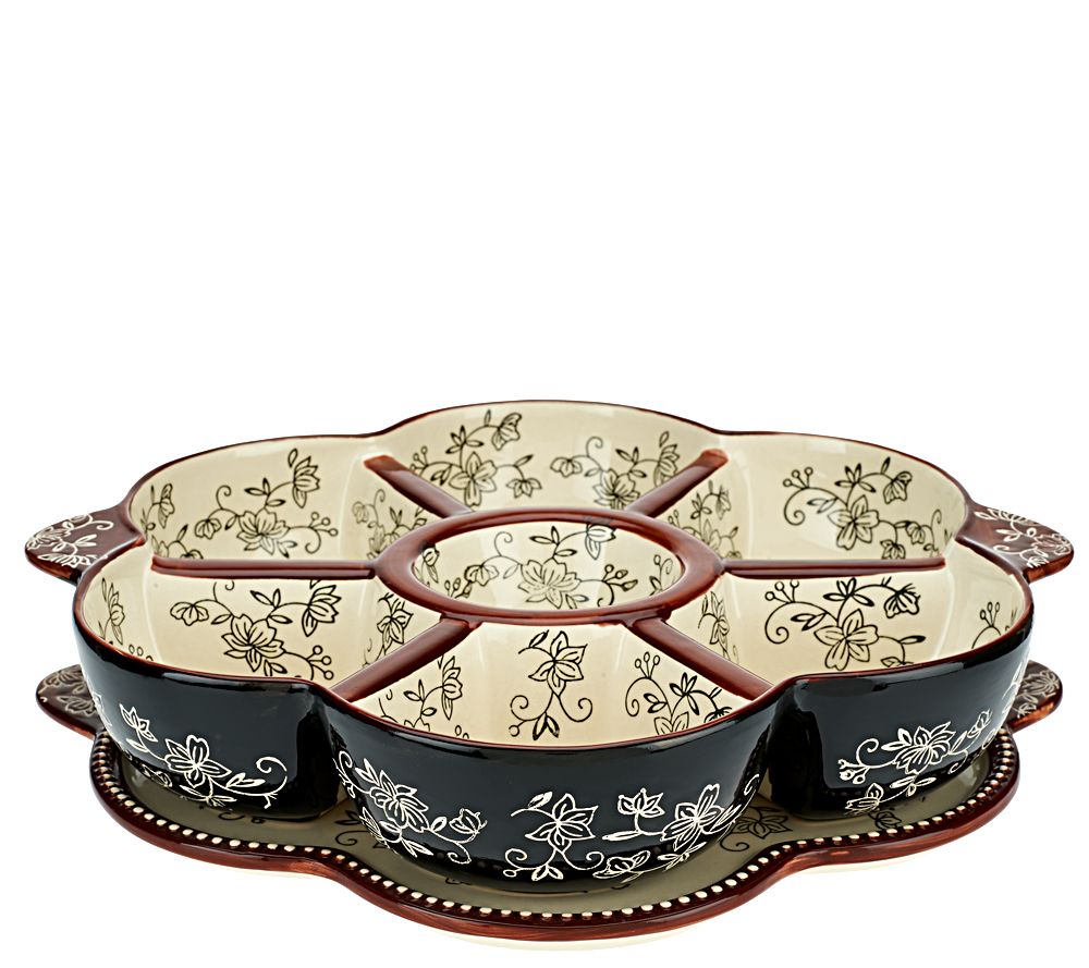 "As Is" Temp-tations Floral Lace Divided Daisy Server - QVC.com