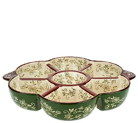 "As Is" Temp-tations Floral Lace Divided Daisy Server - QVC.com