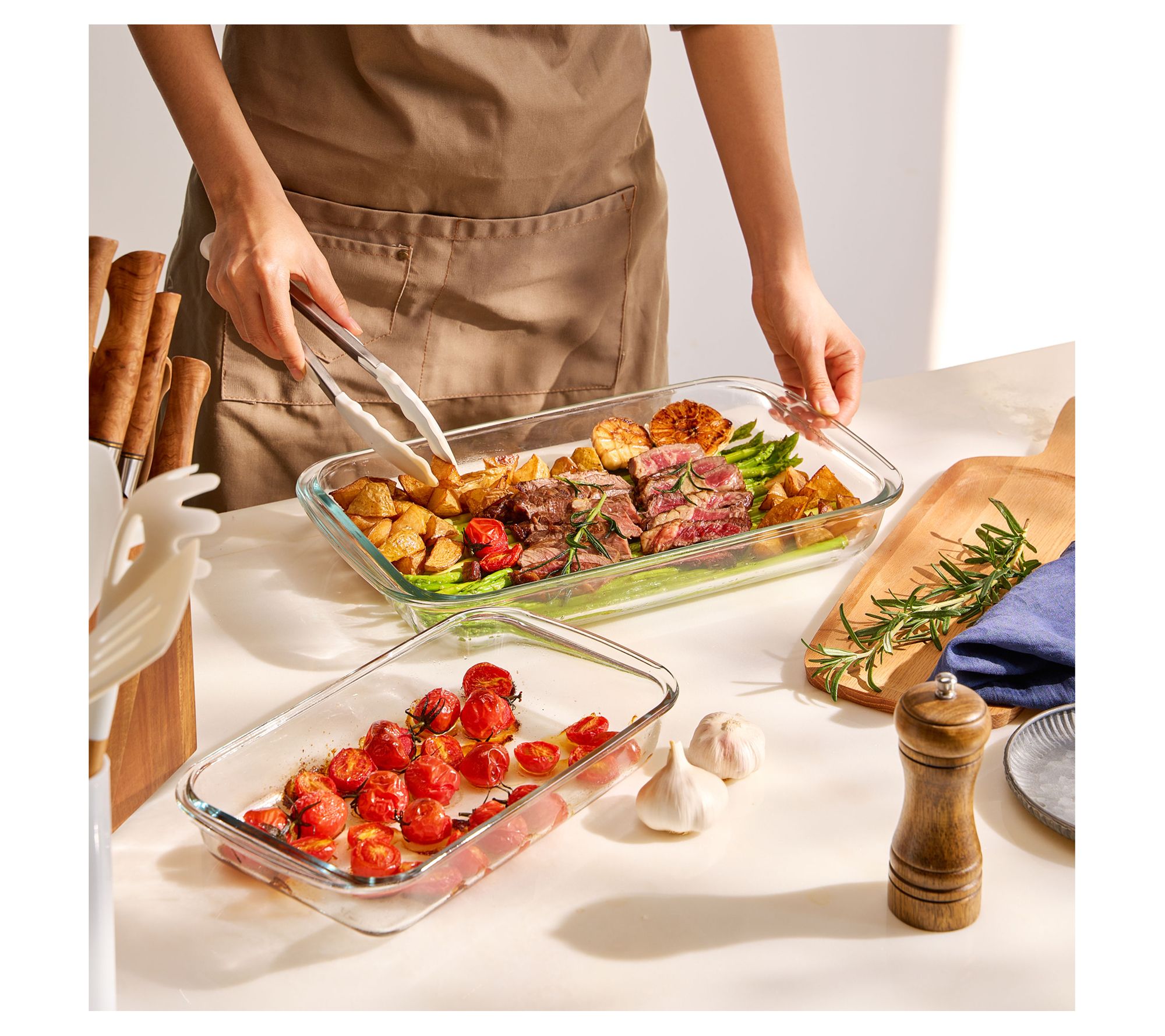 Sorbus Deep Glass Baking Dish Set with Lids (8-Piece) - QVC.com