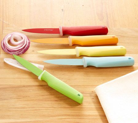 Prepology Set of 5 Nonstick Colored Paring Knives - QVC.com