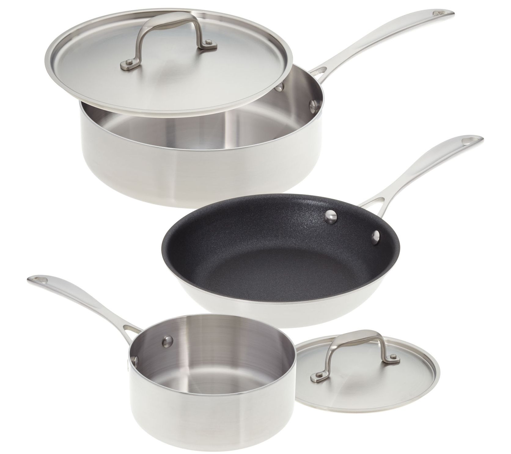 American Kitchen 5-Piece Stainless Steel Cookware Set - QVC.com