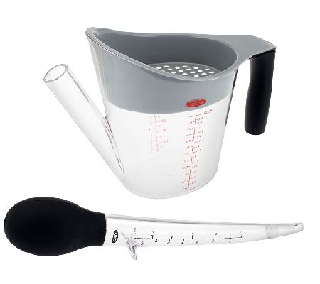 OXO Good Grips Angled Turkey Baster and 4 Cup Fat Separator - QVC.com
