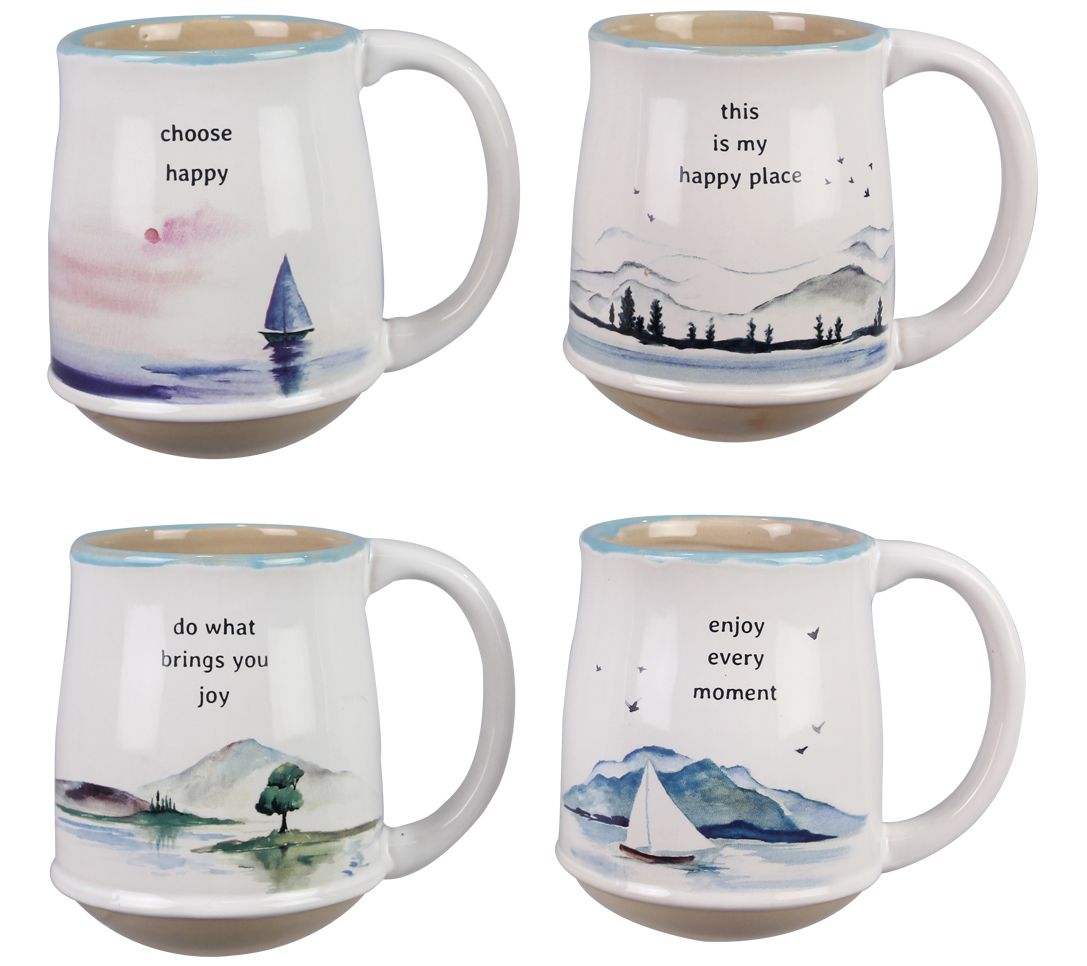 Young's Inc. Set of 4 Water's Edge Mugs - QVC.com