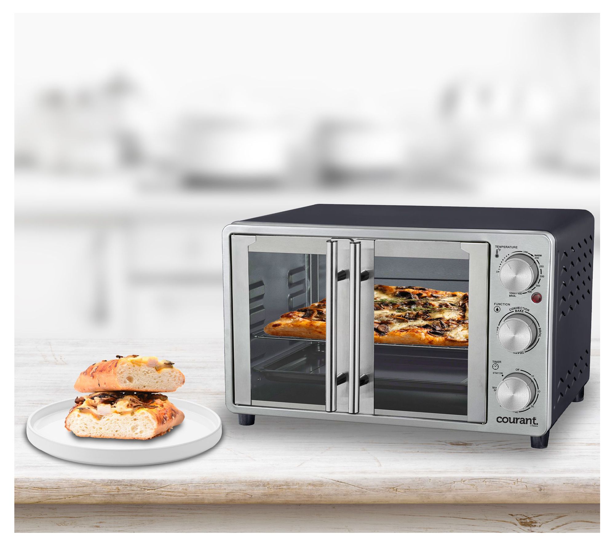 Courant French- Door Convection Toaster Oven - Stainless Stee - QVC.com