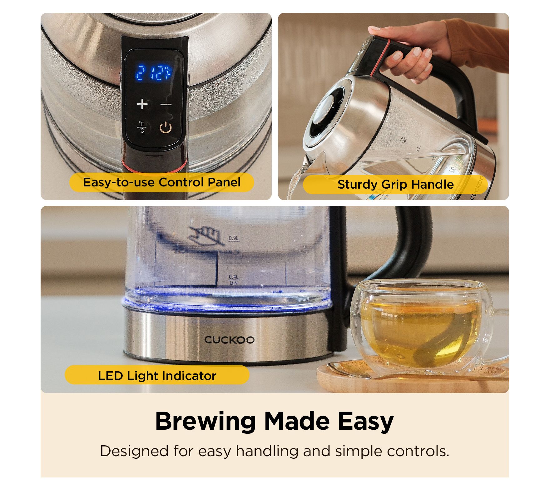 CUCKOO 1.7-Liter Electric Glass Tea Kettle withInfuser - QVC.com