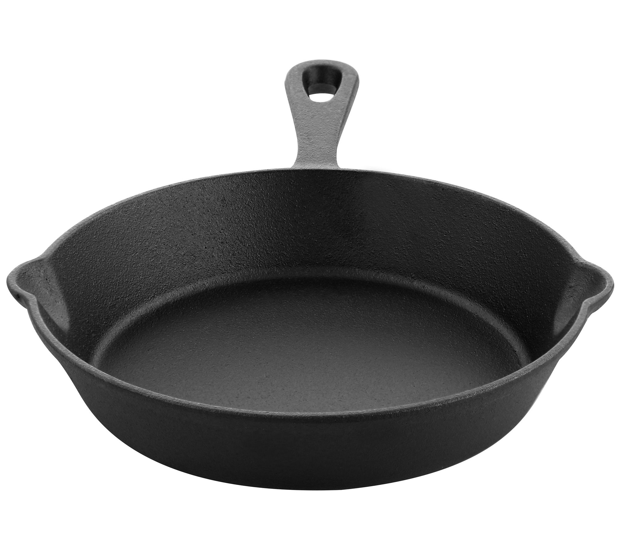 MegaChef 8 inch Round Seasoned Cast Iron Frying Pan in Black - QVC.com