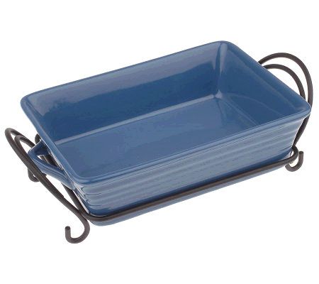 Temp-tations Nouvelle 1.5qt. Ceramic Baker with Rack & Storage Lid ...