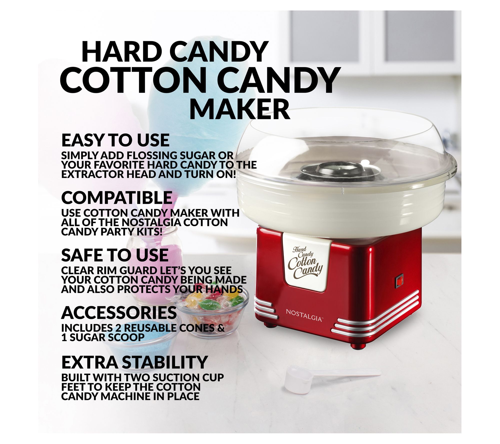 Nostalgia Retro Cotton Candy Maker - QVC.com