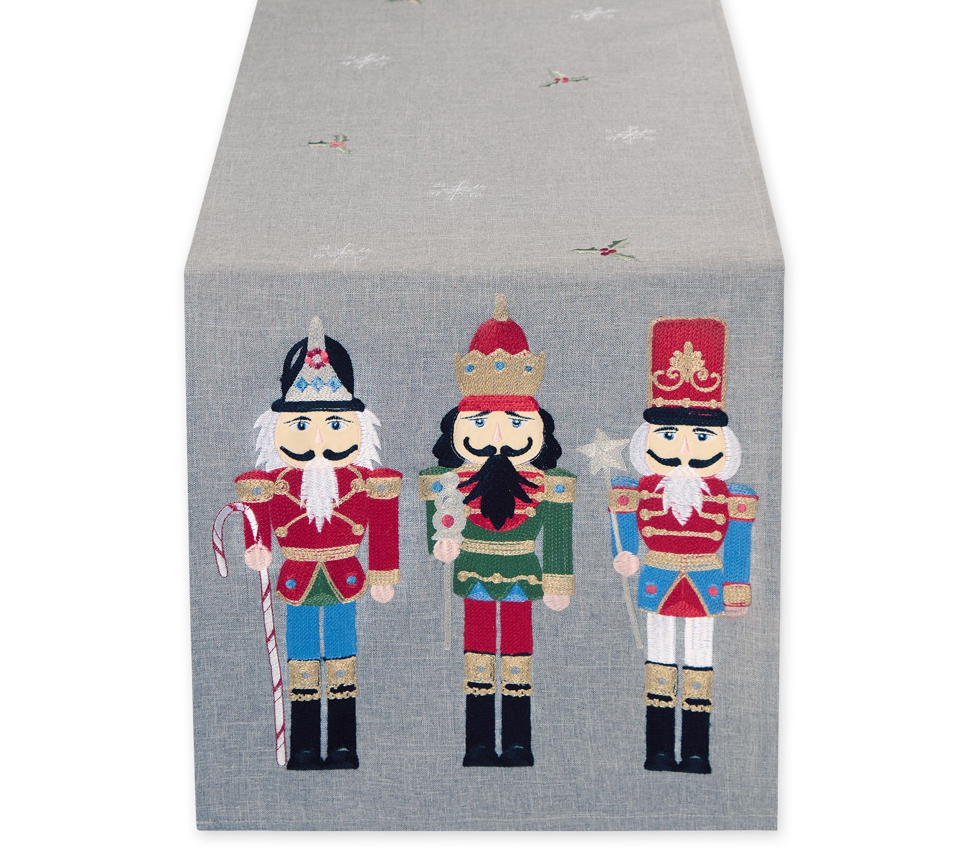 Design Imports Holiday Nutcrackers EmbroideredTable Runner - QVC.com