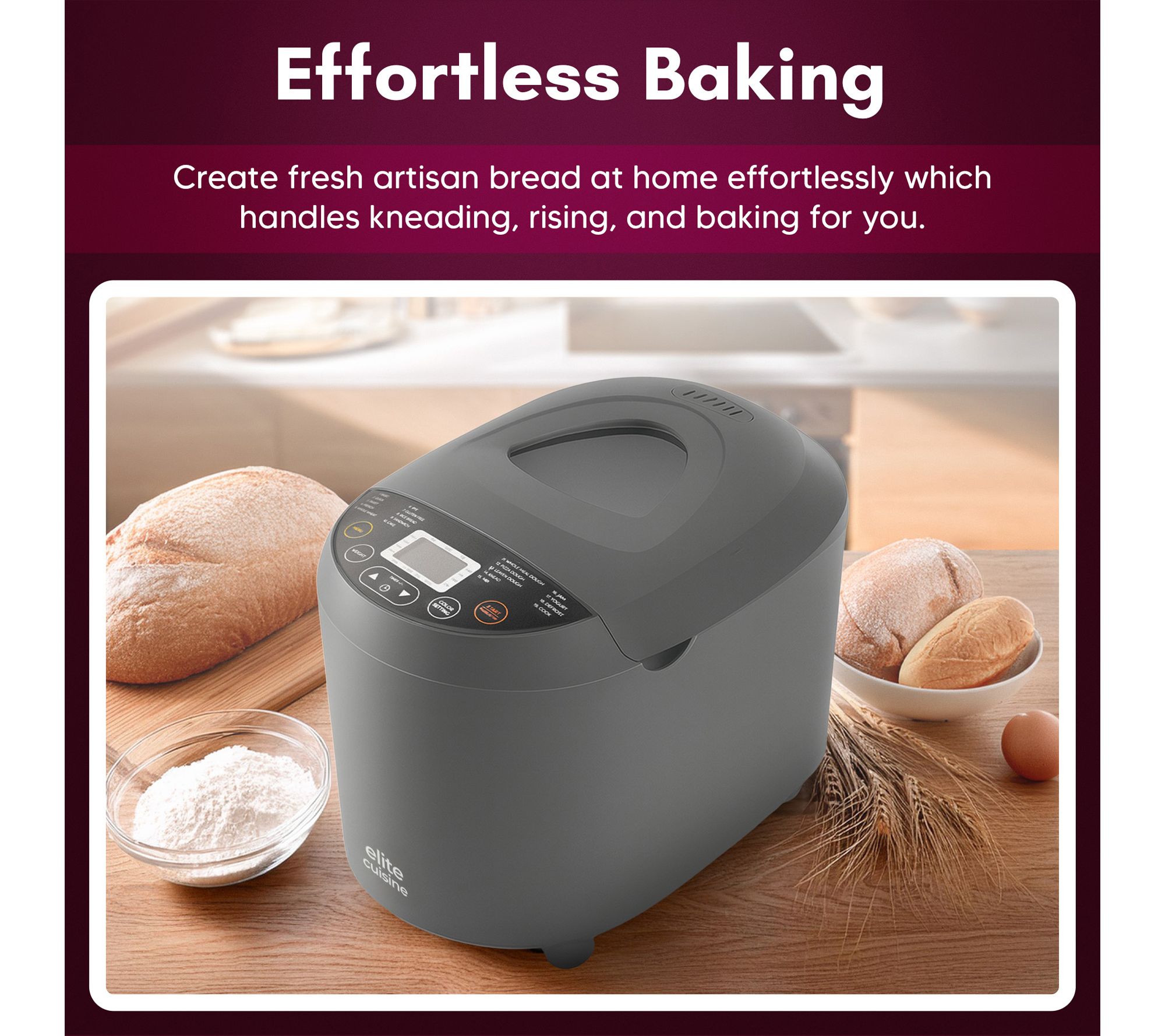 Elite Cuisine Bread Maker w/ CERALAST Ceramic Pan & Blade - QVC.com