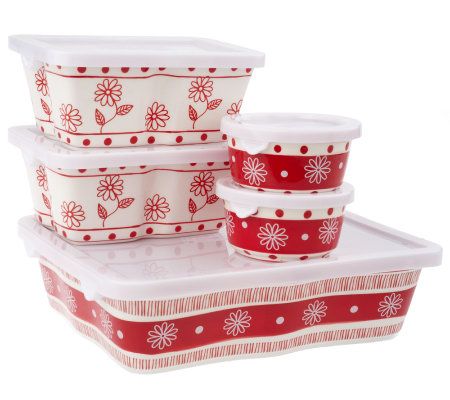 Temp-tations Daisy 6-piece Rectangular Set with 2 Ramekins - QVC.com