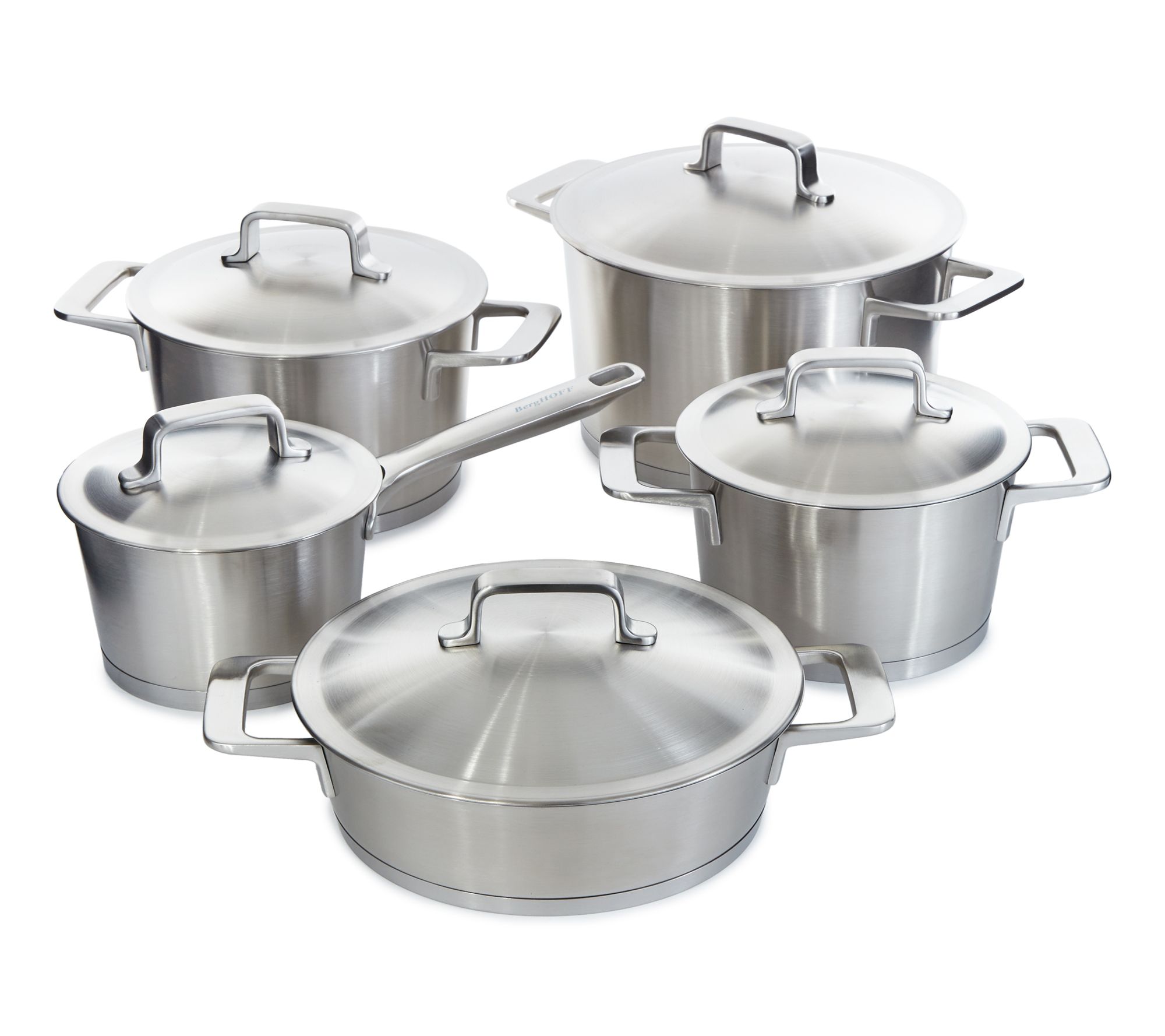 BergHOFF Meta 10pc Recycled 18/10 Stainless Steel Cookware Set - QVC.com