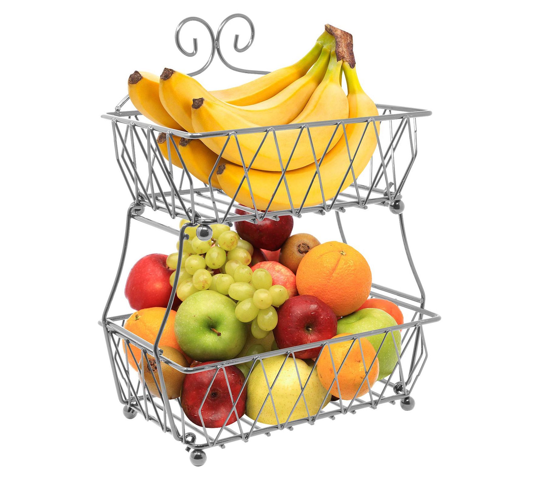 Sorbus 2 Tier Wire Fruit Basket - QVC.com