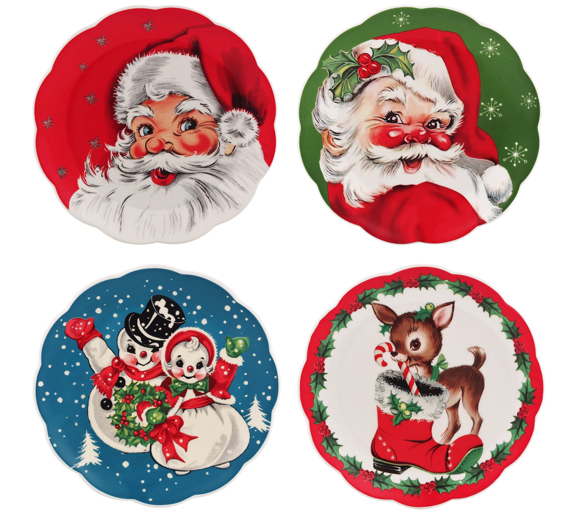 Mr. Christmas Set of (4) 8.5-Inch Nostalgic Christmas Plates - QVC.com