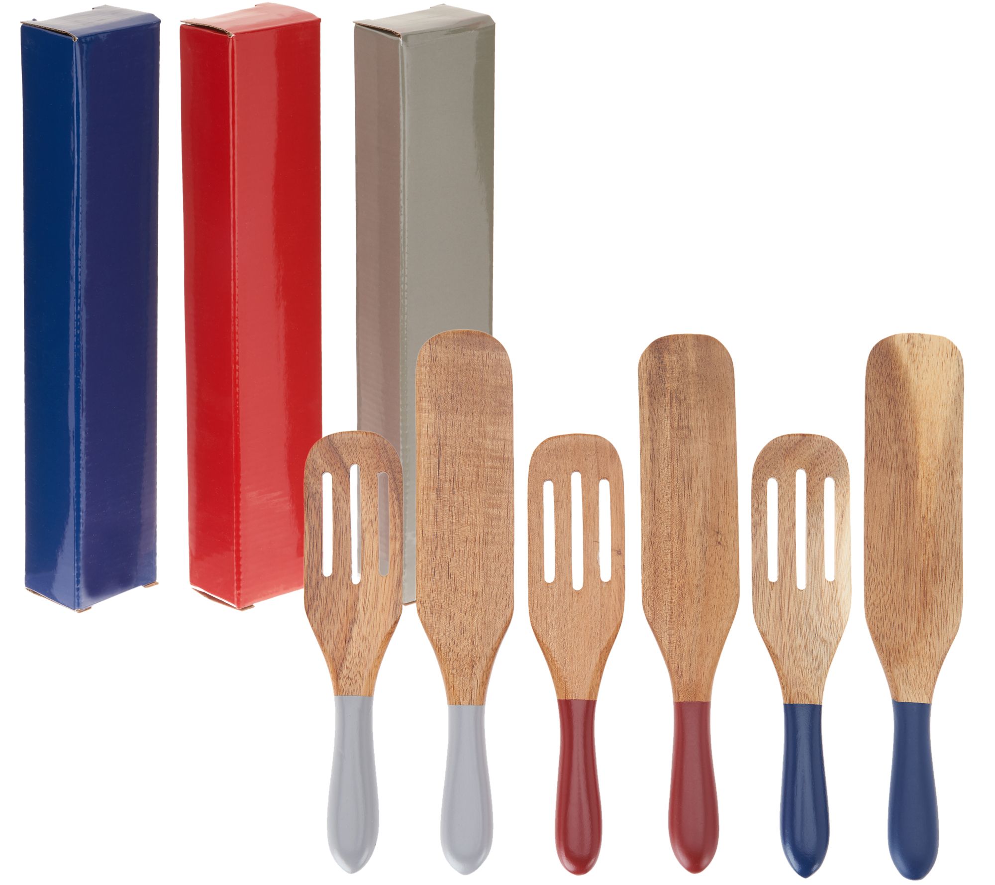 Mad Hungry Set of 3 2-Piece Acacia Wood Spurtles - QVC.com