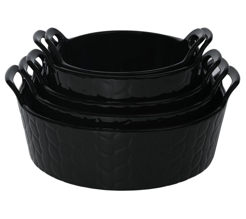 Tempt-tations Carved Willow 5-Piece Round Nestable Bake and Serve Set ...