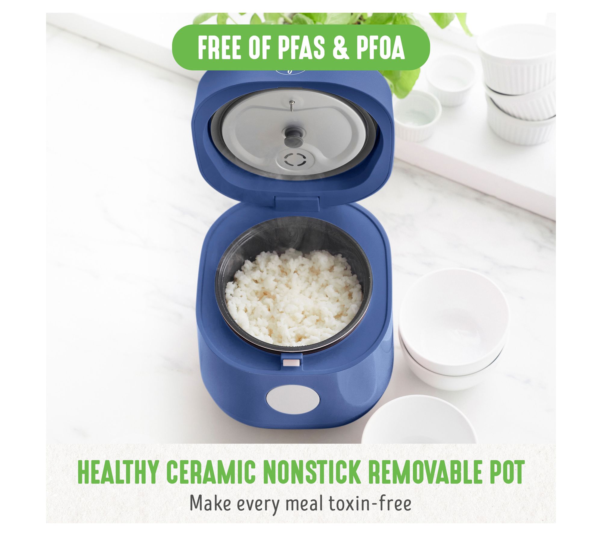 GreenLife Healthy Ceramic Nonstick Rice & Grains Cooker - QVC.com