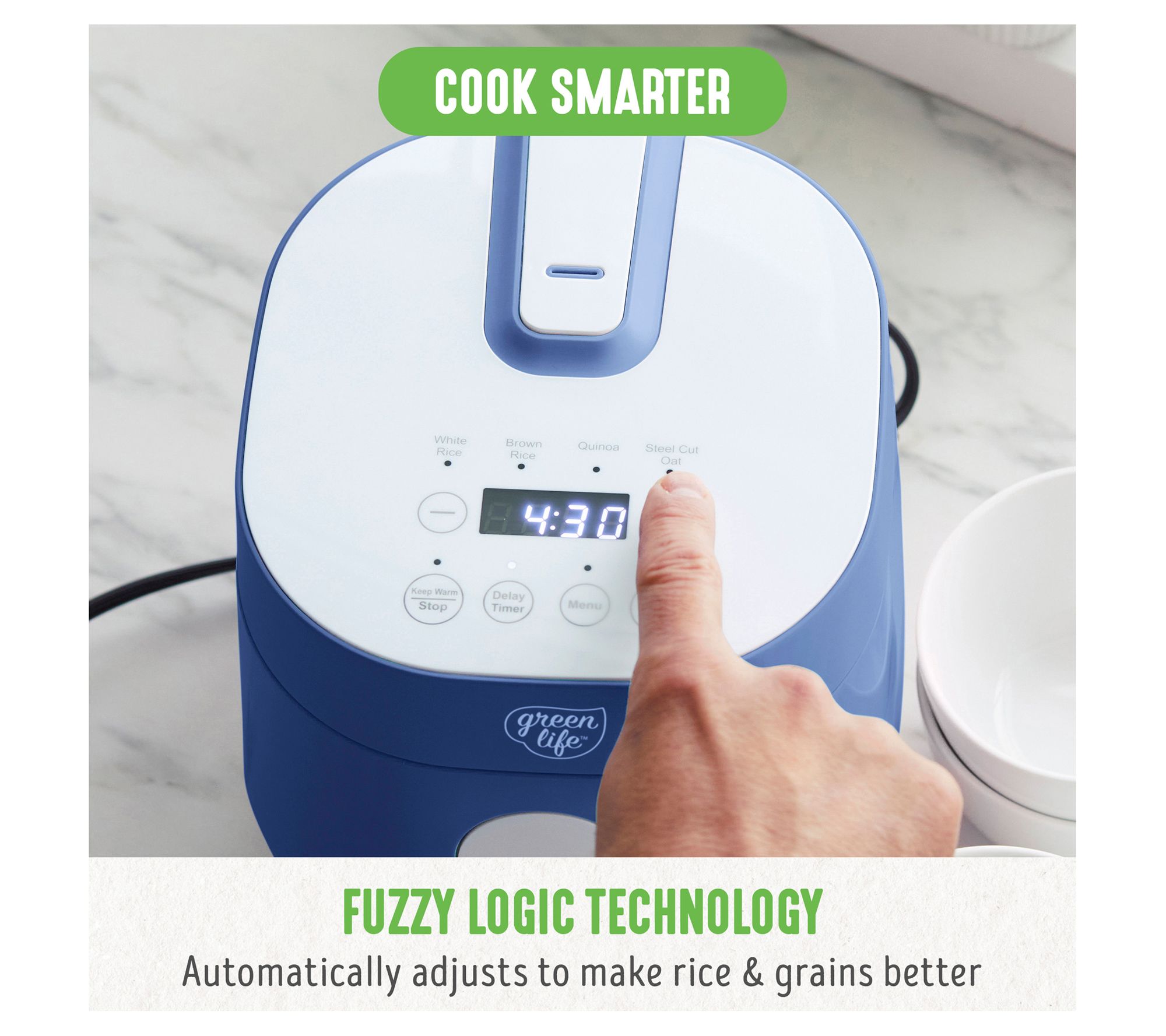 GreenLife Healthy Ceramic Nonstick Rice & Grains Cooker - QVC.com