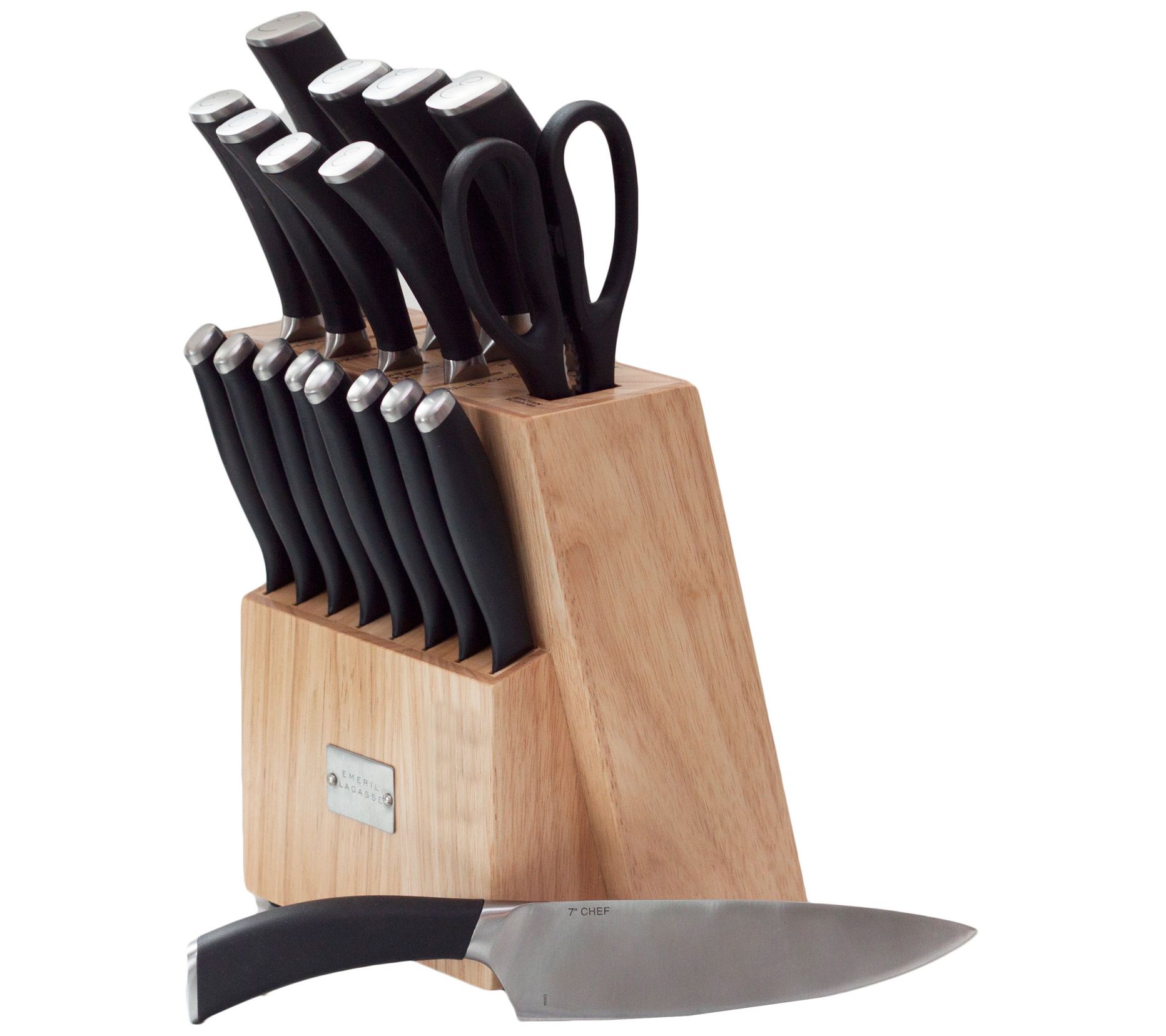 Emeril 19-Piece Knife Block Set with Forged Handles - QVC.com