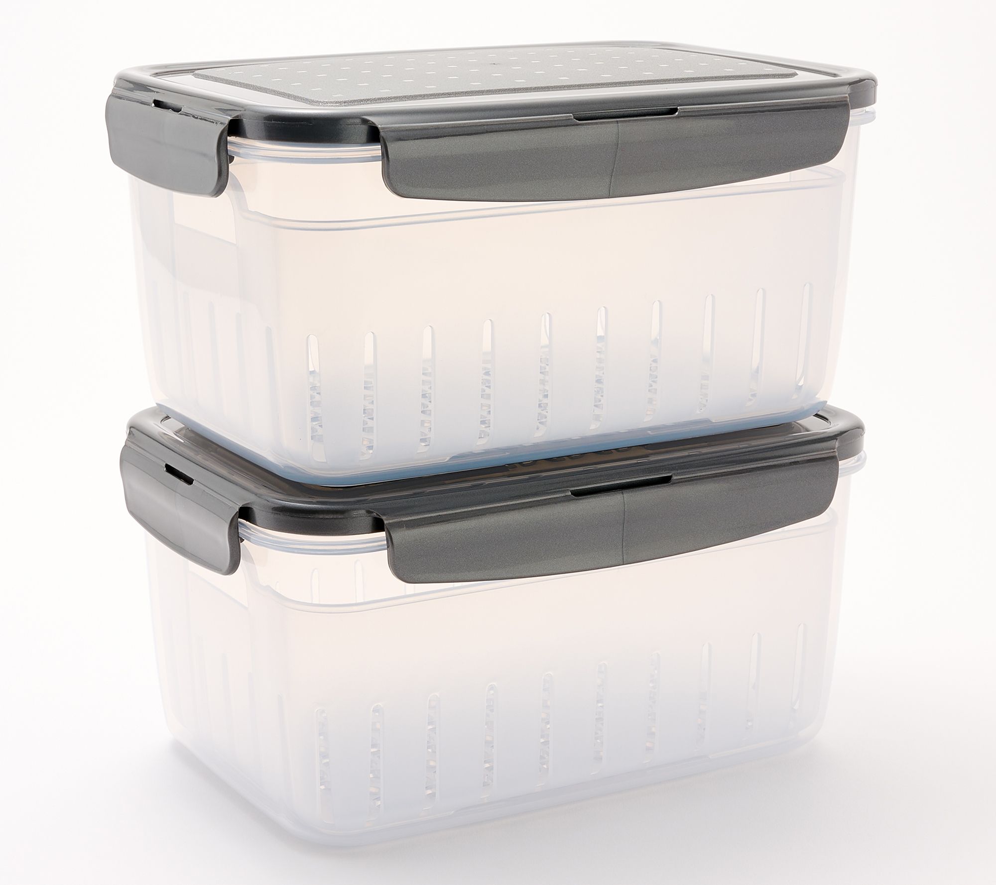 LocknLock Set of 2 Produce Containers w/ Lift Out Trays - QVC.com