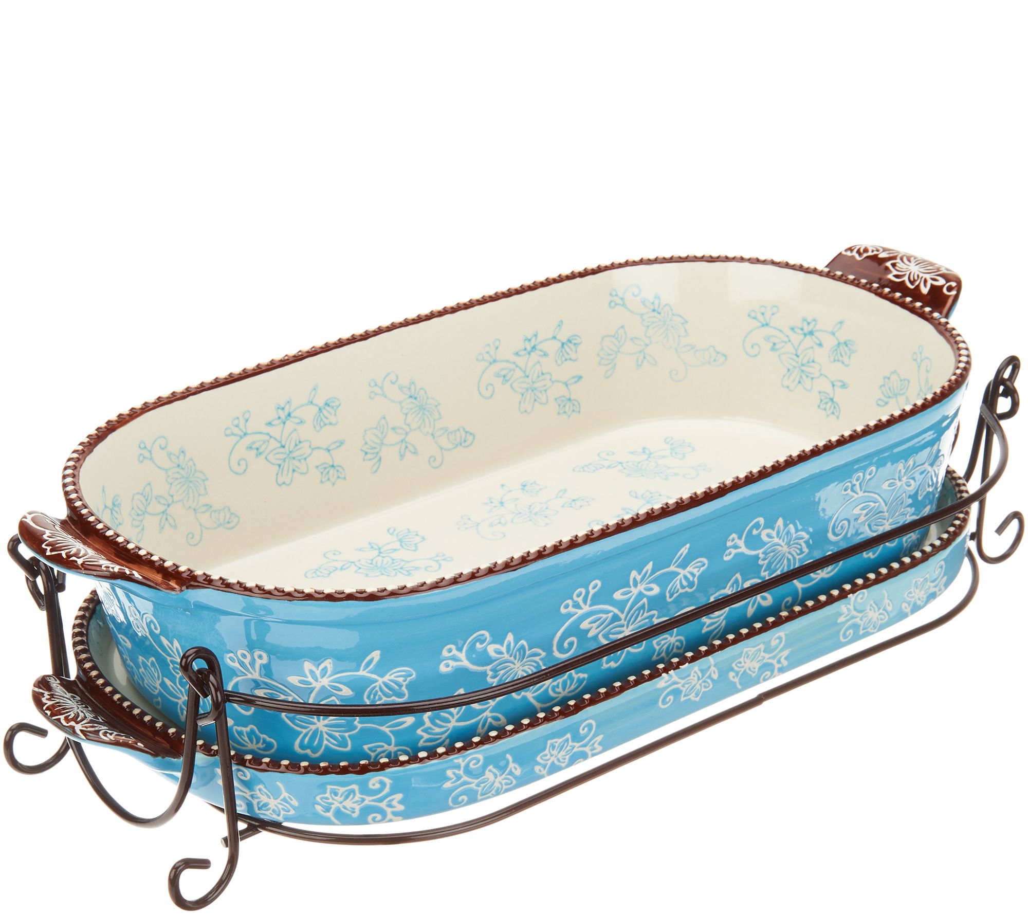 "As Is" Temp-tations Floral Lace 21-Piece Bakeware Set - QVC.com